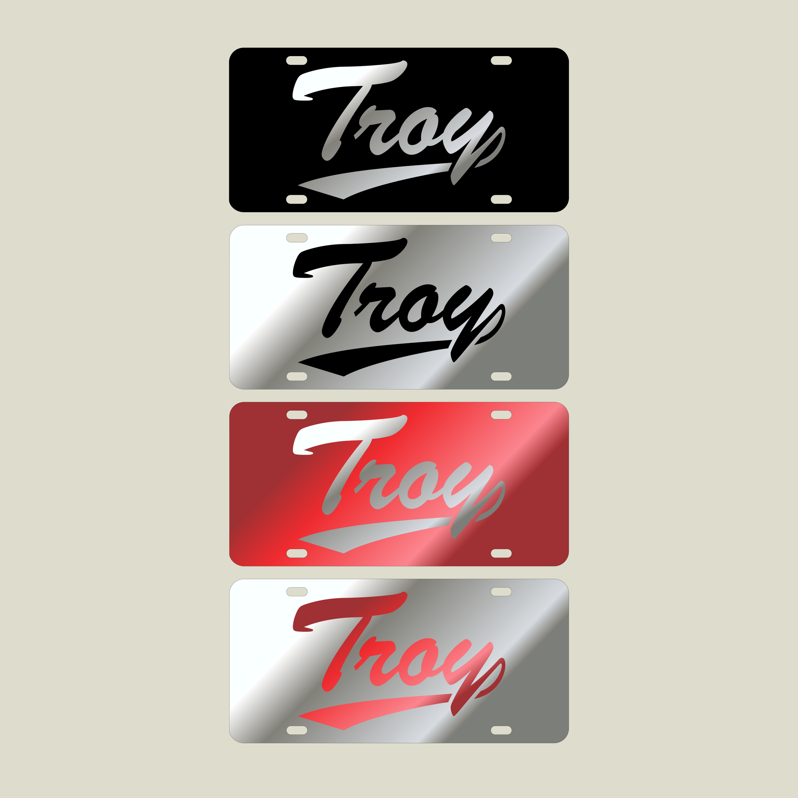 Script License Plates | Trojan Threads